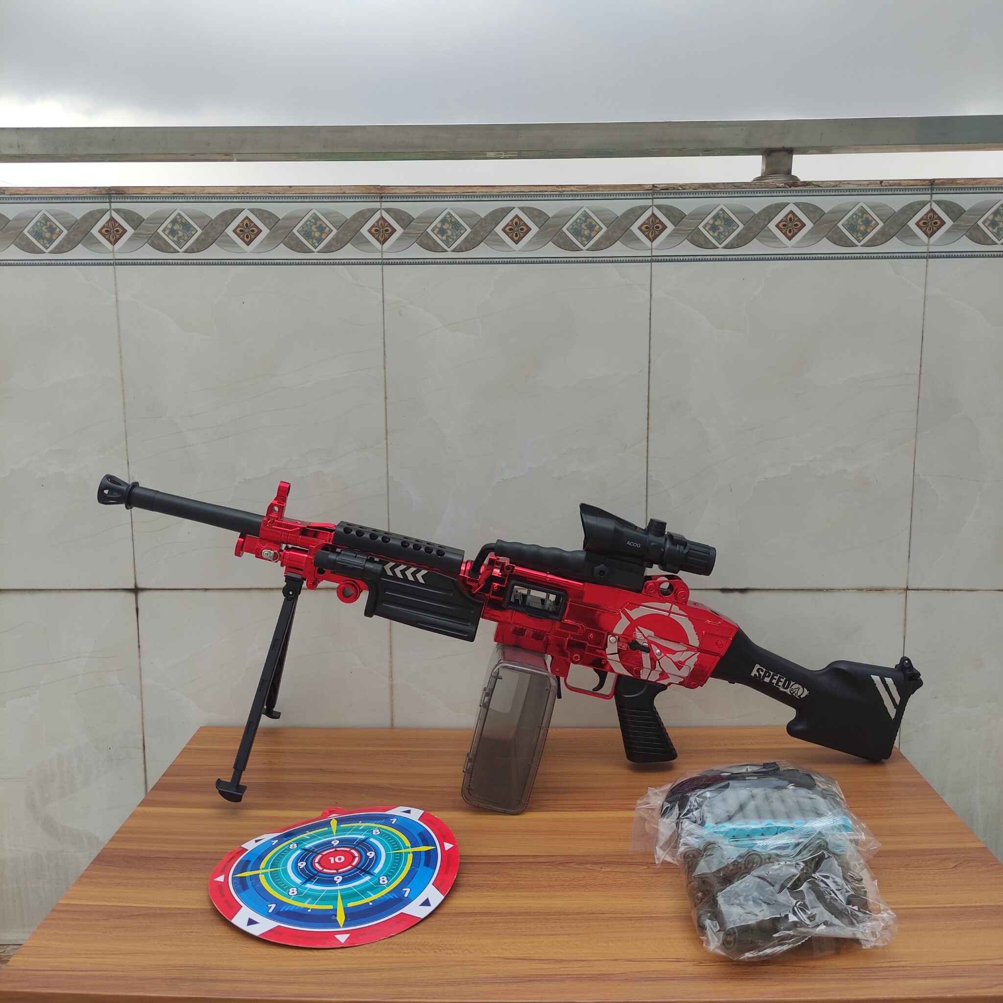 [Shell Ejection] M249 RED Gatling – EZtoys
